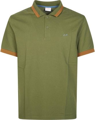 Sun 68 Homme, Tops, Vert, Taille: XL Polo Bordo Contrasto