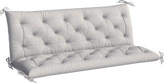 OUTSUNNY 3 Sitzer Bankauflage 150x98x8 cm, Bankkissen mit Bändern, Sitzkissen, Outdoor/Indoor Stuhlkissen, Sitzauflage, Sitzpolster für Gartenmöbel, Fensterban