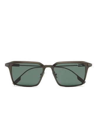 Ermenegildo Zegna lunettes de soleil à monture carrée - Gris