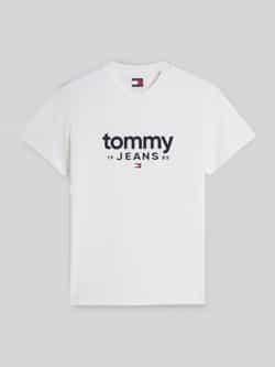 Tommy Jeans Relaxed Fit T-Shirt aus reiner Baumwolle mit Label-Schriftzug