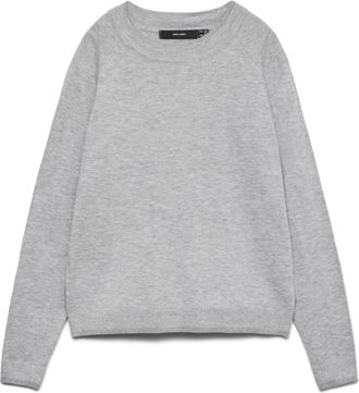 Vero Moda Damen Vmhappiness Ls Raglan Pullove Ga Boo Rep, Light Grey Melange, XL