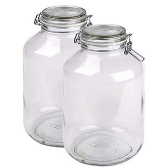 Mäser 926240 Gothika, Einmachgläser groß, 2er Set à 4,8 l, made in Germany, Vorratsgläser mit Deckel und Drahtbügel zum luftdichten Aufbewahren, Einkochen u