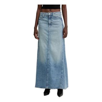 Guess Sienna Maxi Skirt - Femme - Jupes - Bleu - Taille: W25