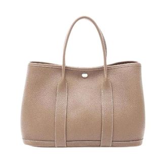 Herm&egrave;s Sac cabas Pre-owned Garden Party TPM en cuir Negonda - Femme - Pre-owned - Beige - Taille: ONE Size