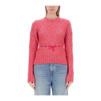 Cormio Gestrickter Pullover mit Rautenmuster - - Knitwear - Damen - Rosa - 2XS