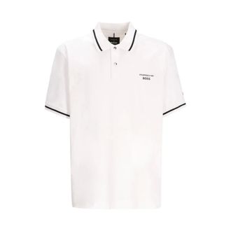 HUGO BOSS Homme, Tops, Blanc, Taille: S Pull avec Logo Brod&eacute; et Manches Courtes