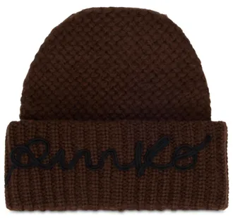 Pinko 107258 Embroidered Logo Beanie - Brown