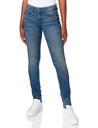 G-Star RAW Damen 3301 Contour Skinny Jeans, Blau (medium aged 60877-6550-071), 23W / 34L