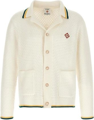 Casablanca Gilet Cardigan Crochet Pyramide - Homme - Pulls - Blanc - Taille: S