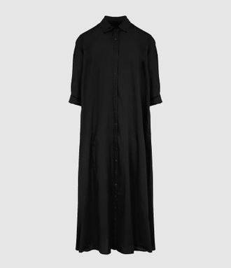 Xirena Robe Longue Boden Coton Noir