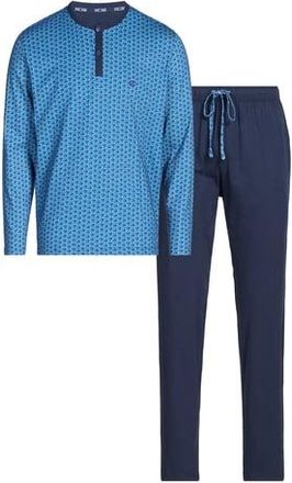 HOM Langer Pyjamas in Baumwolle gedruckt - blau