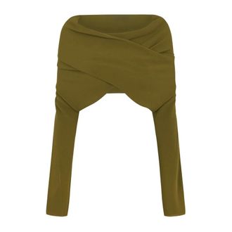 Cortana Moosgr&uuml;ne Seidenjacke mit Schleife - - Blouses & Shirts - Damen - Gr&uuml;n - M