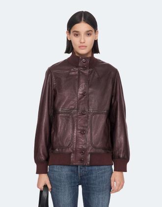 AllSaints Memphis veste rouge lie-de-vin