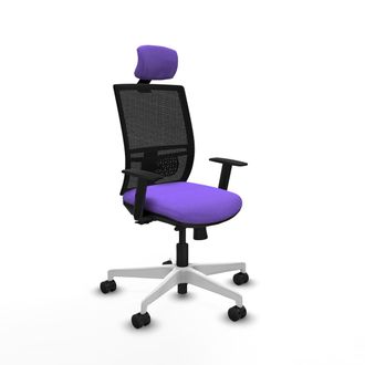 Piqueras y Crespo B&uuml;rostuhl mit Kopfst&uuml;tze und 1D-Armlehnen, h&ouml;henverstellbare Lendenwirbelst&uuml;tze und h&ouml;henverstellbares Kopfteil, ausgestattet mit Syncro/Traslack. Sch