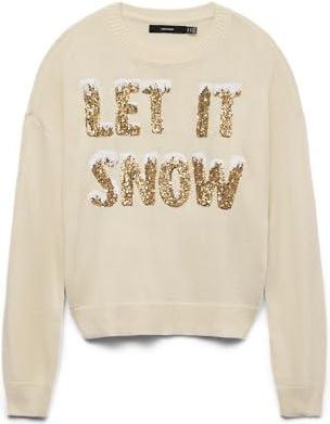 Vero Moda Vero Moda O-Neck Pullover Vmsnow Pull &agrave; col Rond Ls Xmas Zld, Bouleau, XS Femme