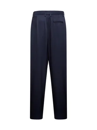 Giorgio Armani Womens Trousers Double Silk Satin Blue