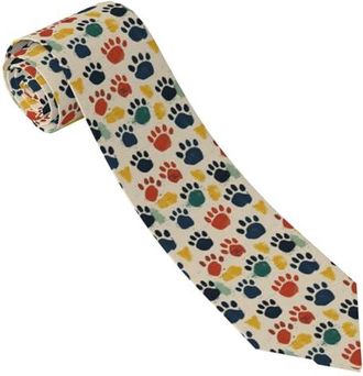 Generic Cravate Pour Homme Imprim&eacute; De Pattes De Chien Color&eacute;es Classique Tie &Eacute;l&eacute;gant Cravates Homme Pour &Eacute;v&eacute;nements F&ecirc;te Travail