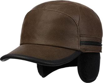 Stetson Casquette Byers en Cuir Homme - pour lhiver avec Protege-Oreilles de Baseball Ferme a lArriere, Visiere, Oreillettes, Doublure Hiver Automne-Hiver - S