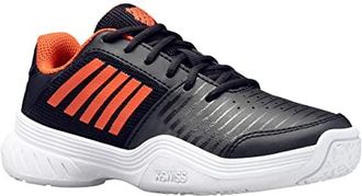 K-Swiss Performance Court Express Omni Chaussure de Tennis, Noir de Jais Orange épicé Blanc, 35 EU Étroit