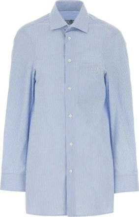 Maison Margiela Femme, Blouses et Chemises, Bleu, Taille: 38 FR Chemise &agrave; Manches Longues avec Boutons