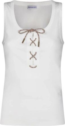 Burberry Femme, Tops, Blanc, Taille: 36 FR Hauts sans manches