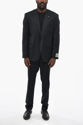 Corneliani CC COLLECTION Abito a 2 Bottoni in Lana Vergine con Rever Classico e Tasche ad Aletta Corneliani