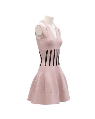 Alexander McQueen Striped Viscose Dress - Pink