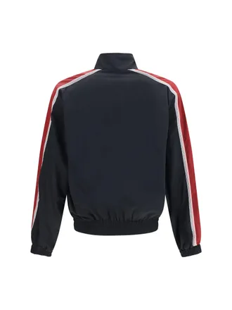 Versace Mens Nylon Blouson Jacket With Embroidered Logo Black Polyamide