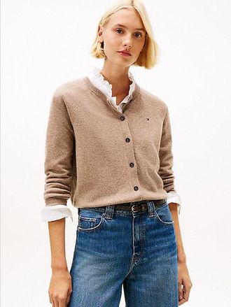 Tommy Hilfiger Cardigan à col ras-du-cou avec cachemire