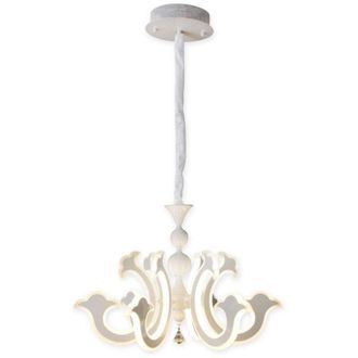 N&auml;ve Kronleuchter H&auml;ngelampe Esstischleuchte wei&szlig; LED Wohnzimmerlampe H 120 cm