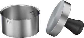 Rösle Burgerpresse PRO, Hochwertige Fleischpresse zum einfachen Formen von Burgerpatties, Edelstahl 18/10, 11 cm, Spülmaschinengeeignet, 12 x 12 x 9 cm