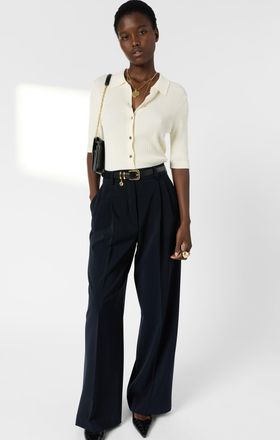 Gerard Darel Gilet c&ocirc;tel&eacute; &agrave; col polo - LOUIZA - Ecru