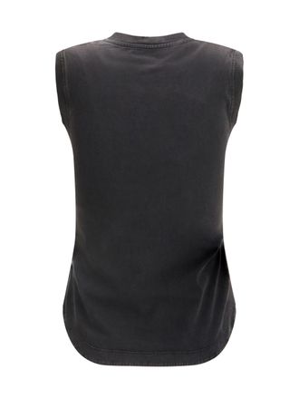 The Attico Womens Reese Tank Top Faded Black Cotton