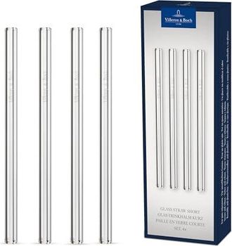 Villeroy & Boch Purismo Bar, pailles en verre petites, ensemble de 4 pi&egrave;ces, 15 cm, cristallin