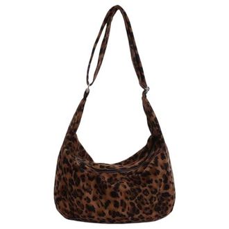 Generic Sac &agrave; bandouli&egrave;re en daim synth&eacute;tique pour femme - Grand sac &agrave; bandouli&egrave;re avec sangle r&eacute;glable, poches int&eacute;rieures et doublure en polyester pour le t