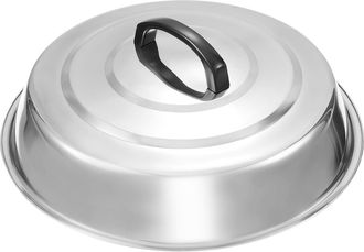 Happyyami Topfdeckel Edelstahl Mit Hitzebeständigem Griff 32cm Auslaufsichere Verbreiterte Abdeckung Zum Dämpfen Und Kochen Für Pfannen Und Woks