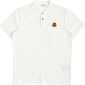 Moncler Homme, Tops, Blanc, Taille: 2XL Polo &agrave; Manches Courtes