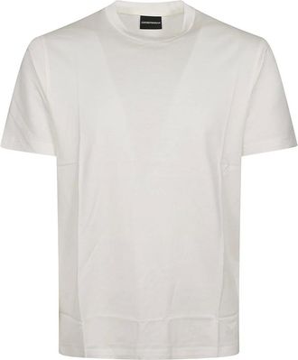 Emporio Armani Homme, Tops, Blanc, Taille: 3XL Basic Filo di Scozia T-shirt