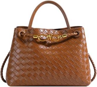 Generic Sacs &agrave; main en cuir souple pour femme, sacs &agrave; bandouli&egrave;re &agrave; la mode, sacs &agrave; bandouli&egrave;re tiss&eacute;s avec poign&eacute;e sup&eacute;rieure, marron, 1
