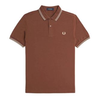 Fred Perry Twin Tipped Poloshirt - - Tops - Herren - Braun - M