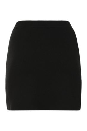Khaite Womens Knitted Mini Skirt Black Polyamide