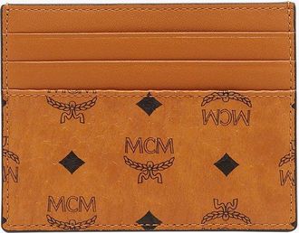 MCM Kartenetui mit Geldscheinklammer in Visetos Original COGNAC VISETOS