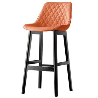 Generic Barhocker, Barst&uuml;hle mit R&uuml;ckenlehne, Holzbeinen und Fu&szlig;st&uuml;tze, K&uuml;cheninsel-Esszimmerstuhl aus PU-Leder, gepolsterter Tresenhocker, 136 kg