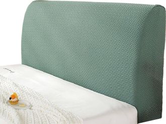 Generic Elastischer Kopfteilbezug, Jacquard-Kopfteil, waschbar, staubdicht, for die Schlafzimmerdekoration(Green,Queen:(71-79)/150-170cm)