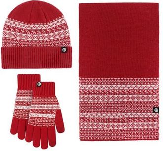 Generic Echarpe Femme Chaude &Eacute;Charpe Ensemble DHiver Chaud Et Coupe-Vent Avec Jacquard 3 Pi&egrave;Ces Basiques Classique