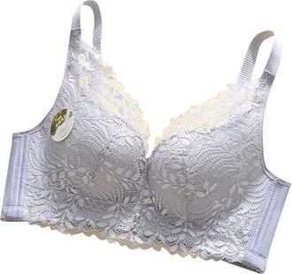 Generic Bustier rembourr&eacute; confortable, fronc&eacute;, anti-affaissement de la poitrine, dentelle sexy, r&eacute;glable, gris, 40