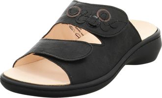 Think Think Camilla Damen chromfrei gegerbte nachhaltige Pantolette, SCHWARZ/Kombi 0020, 38 EU