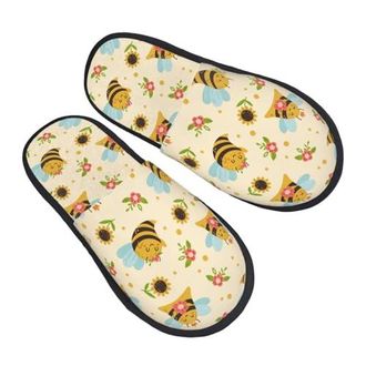 Generic Abeille Mignonne Et Tournesol Femme Homme Slippers L&eacute;g&egrave;res Pantoufles Confortable Chaussons Pour Ext&eacute;rieur Int&eacute;rieur Hiver L
