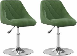 vidaXL Esszimmerst&uuml;hle 2 Stk. Drehbar Dunkelgr&uuml;n Samt Vidaxl