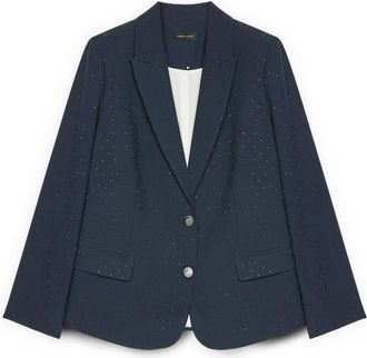 Fiorella Rubino Femme, Vestes, Bleu, Taille: 52 FR Blazer avec applications paillet&eacute;es